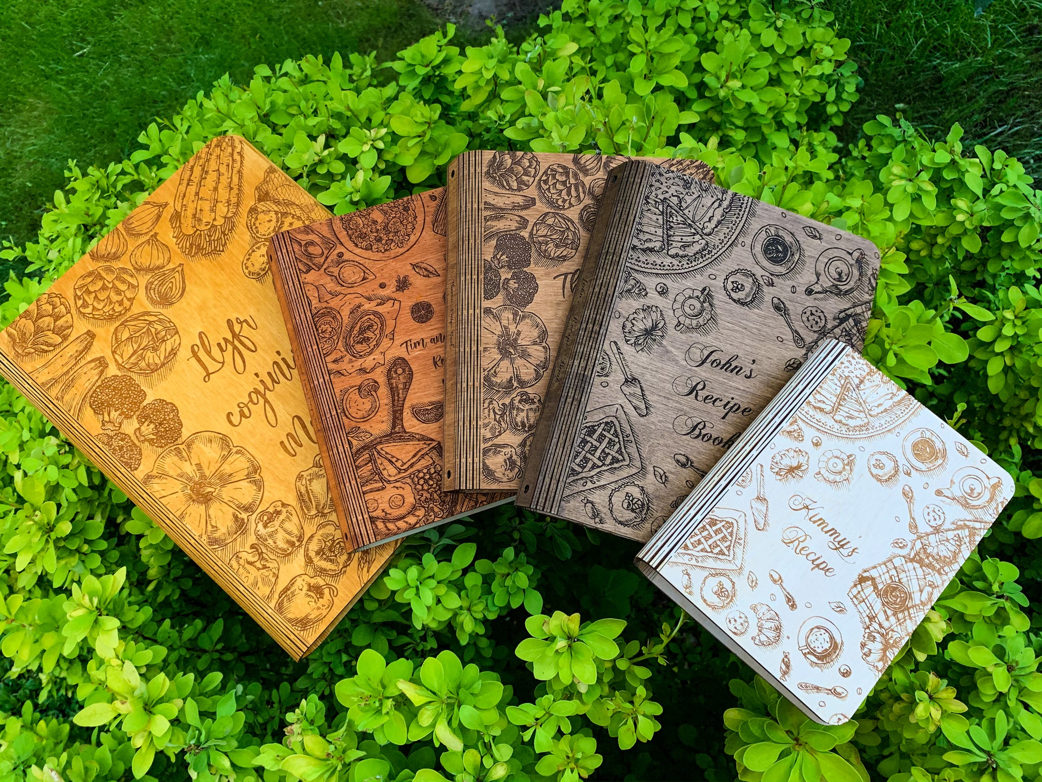 Personalized Wooden Recipe Books