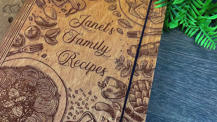 PERSONALIZED WOODEN RECIPE BOOK